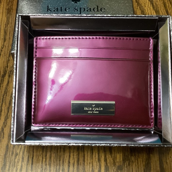 kate spade | Bags | Kate Spade Kenzie Card Holder In Dark Raspberry New ...